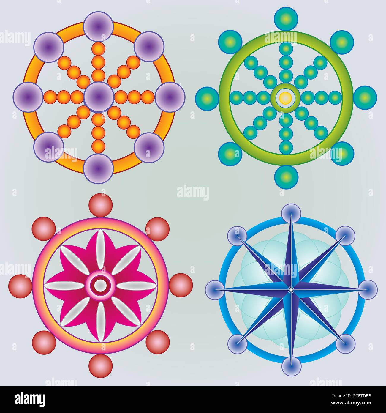 Set of Dharma Wheels - Buddhism Symbol in Multiple Colors Stock Vector Image & Art - Alamy