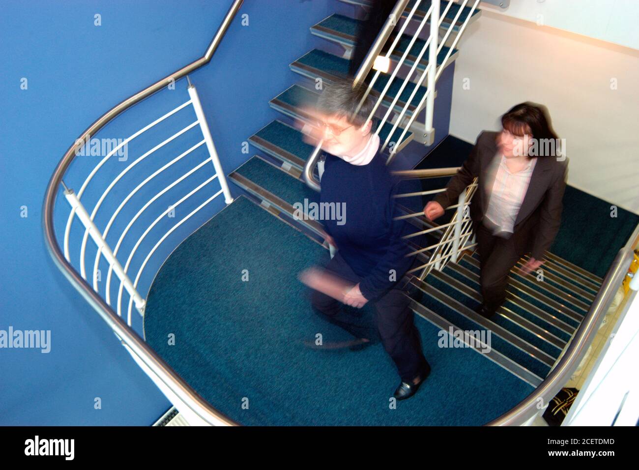 Office staff take stairs to keep fit UK Stock Photo - Alamy