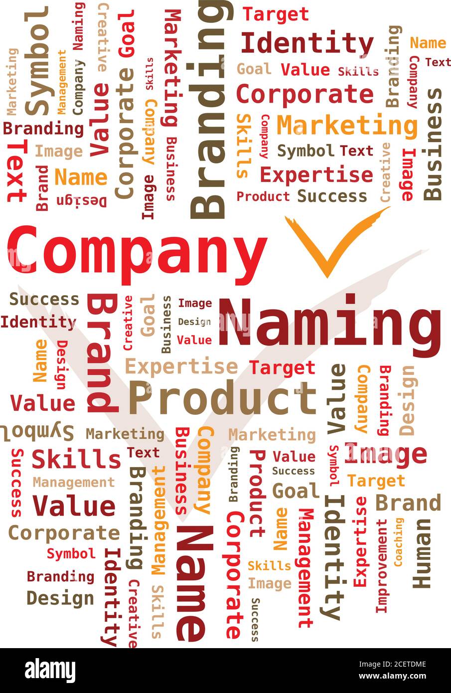 Company Naming - Word Cloud in various Colors with Check Symbol Stock ...