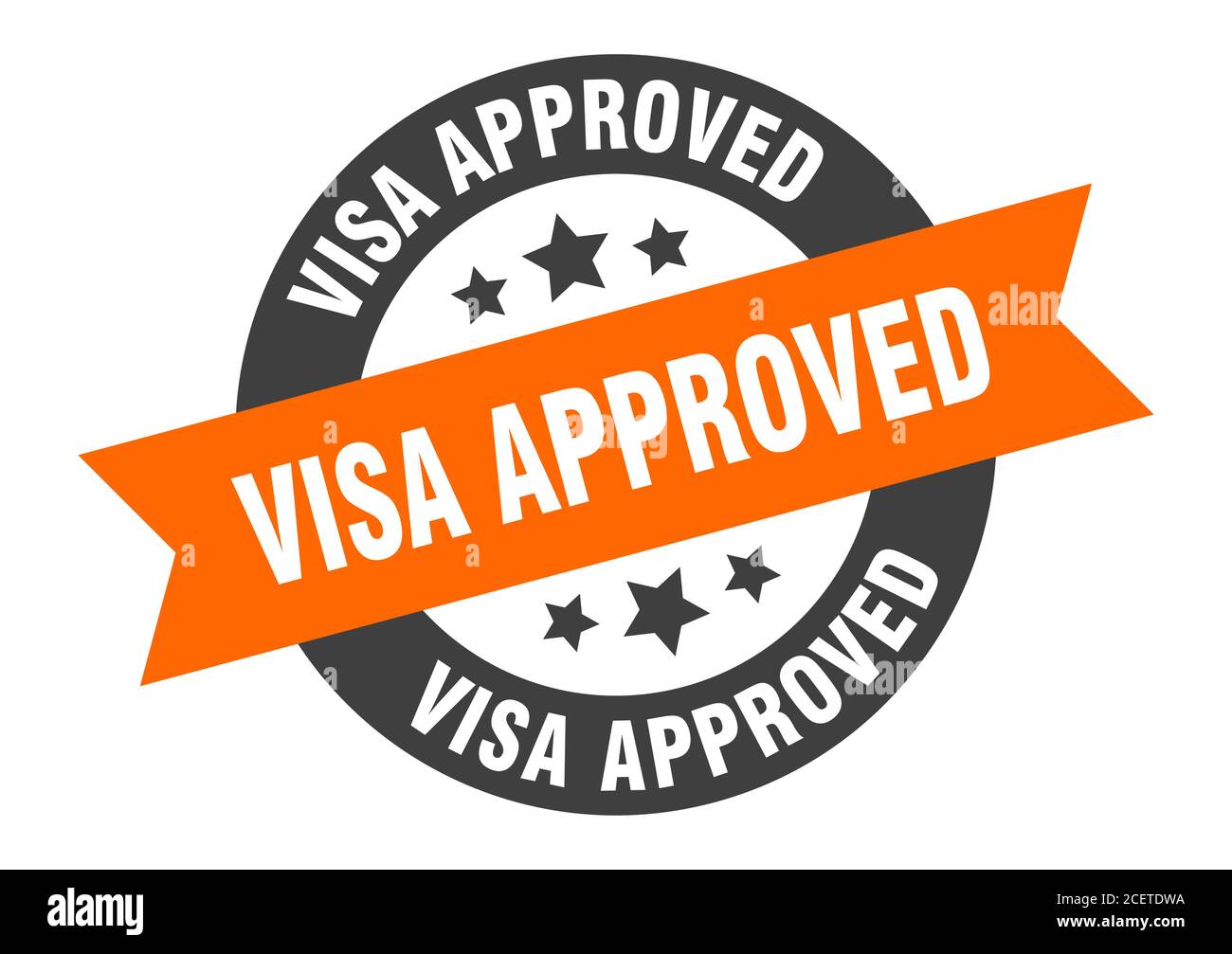 visa approved sign. round isolated sticker. ribbon tag Stock Vector ...