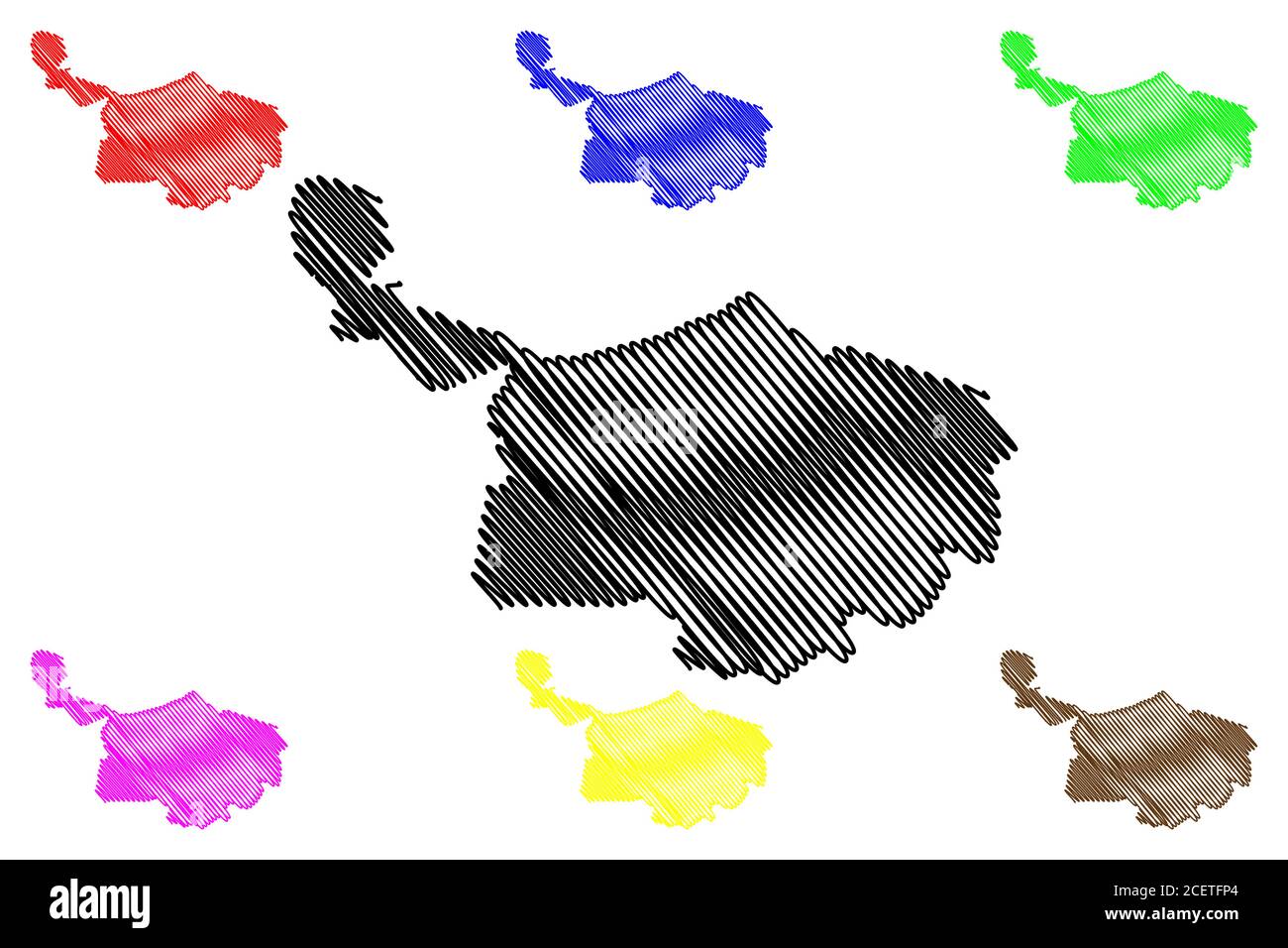 Ghaziabad City (Republic of India, Uttar Pradesh State) map vector ...