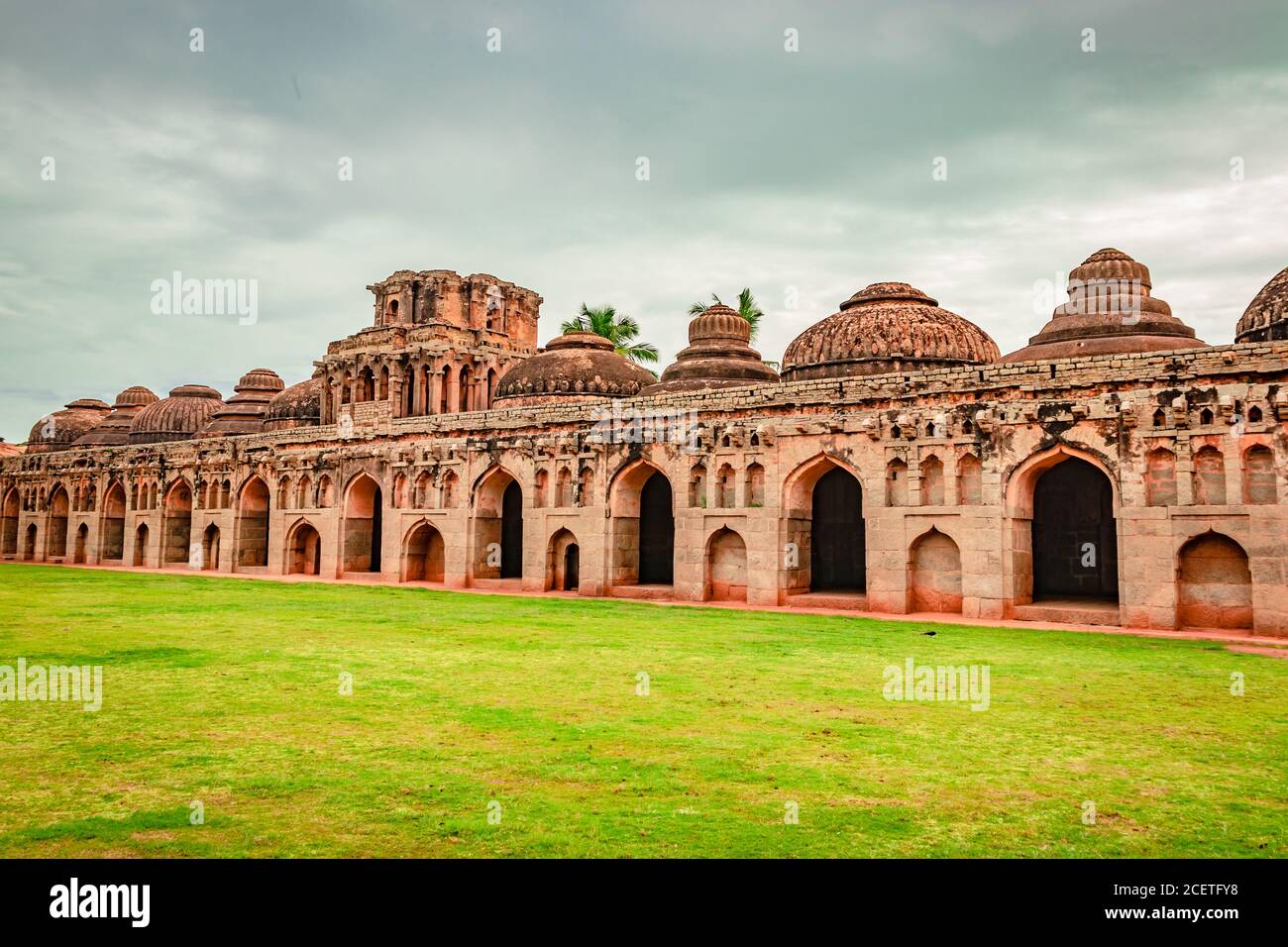 elephant stables hampi antique stone art from unique angle image is ...