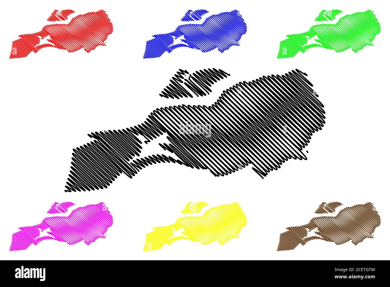 Guwahati City (Republic of India, Assam State) map vector illustration ...