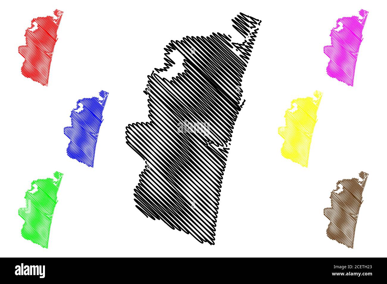 Chennai City (Republic of India, Tamil Nadu State) map vector ...