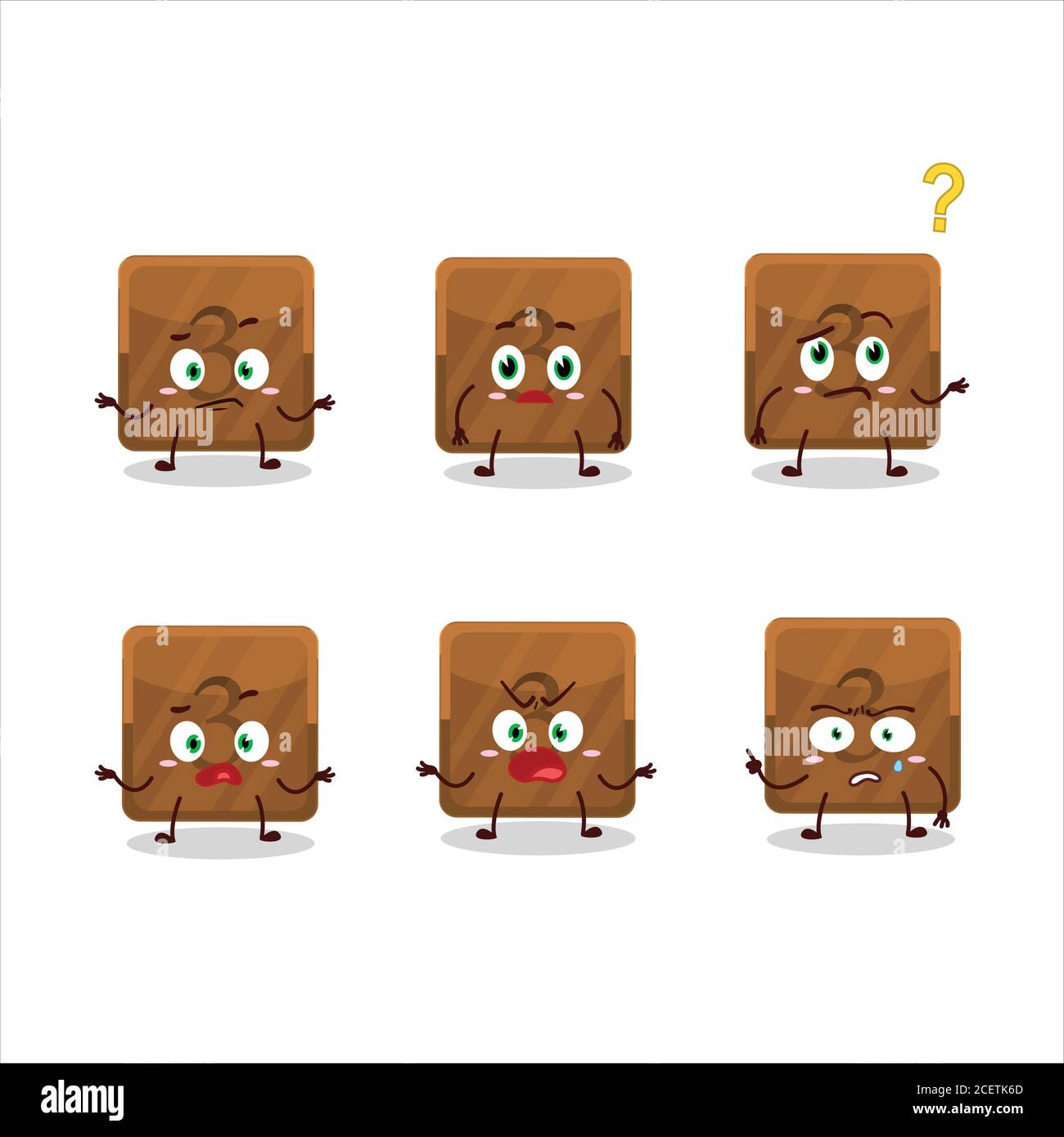 Cartoon character of third first button with what expression Stock ...