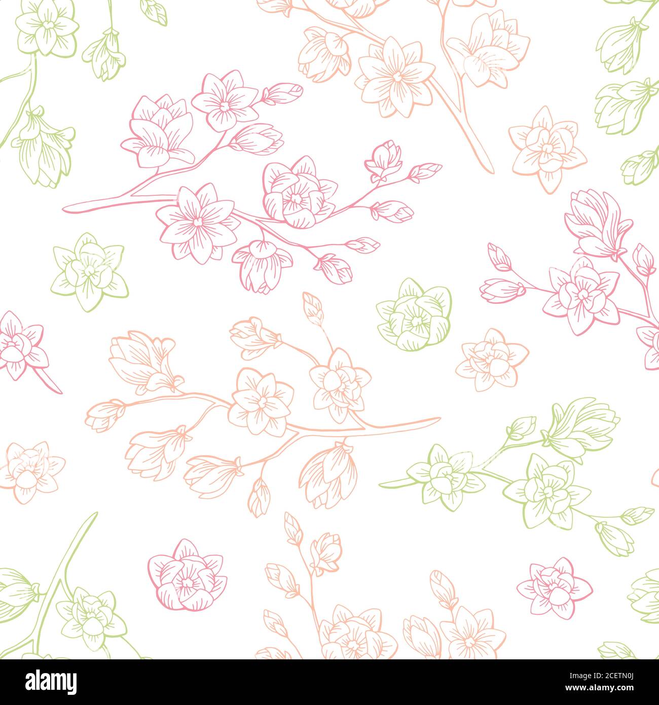 Magnolia flower pattern hi-res stock photography and images - Alamy