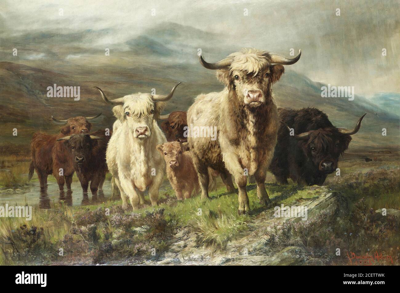 Adam Joseph Denovan - a Startled Herd - British School - 19th Century ...