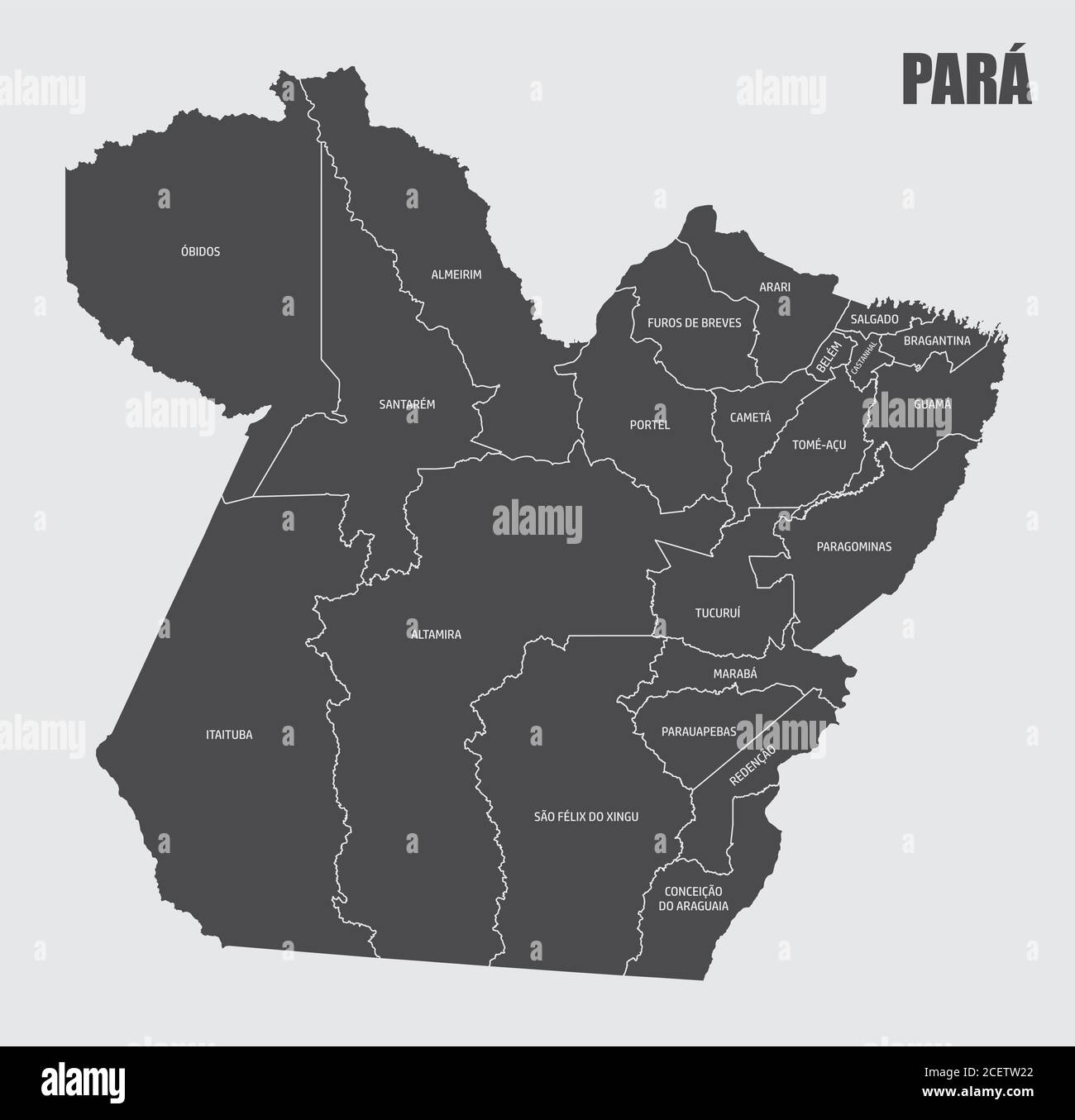 Para State regions map Stock Vector Image & Art - Alamy