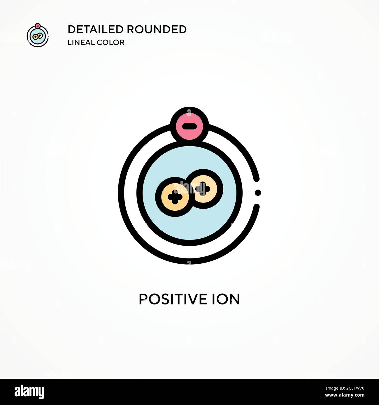 Positive ion vector icon. Modern vector illustration concepts. Easy to ...