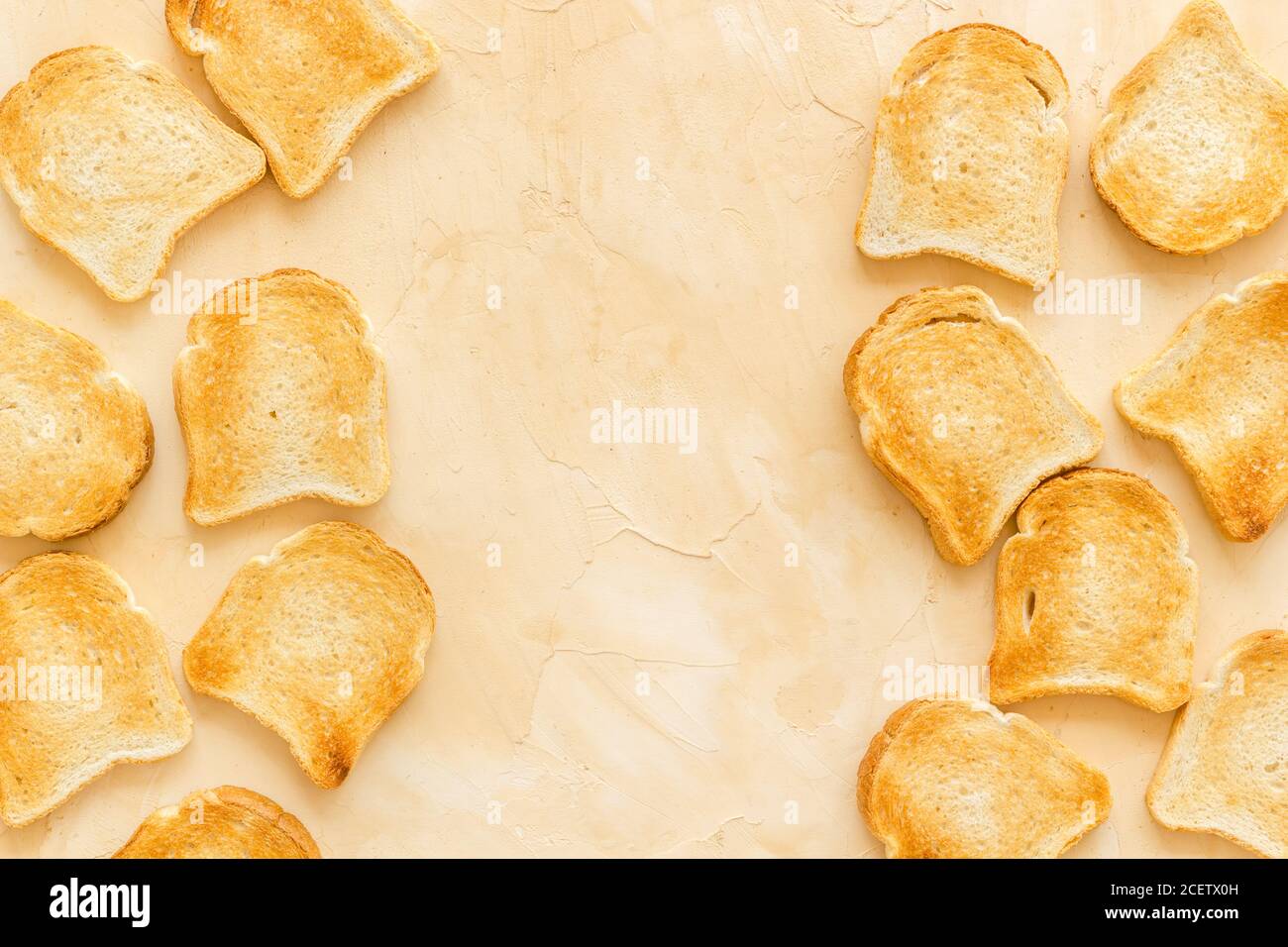Frame of toast bread with space for text, top view Stock Photo - Alamy