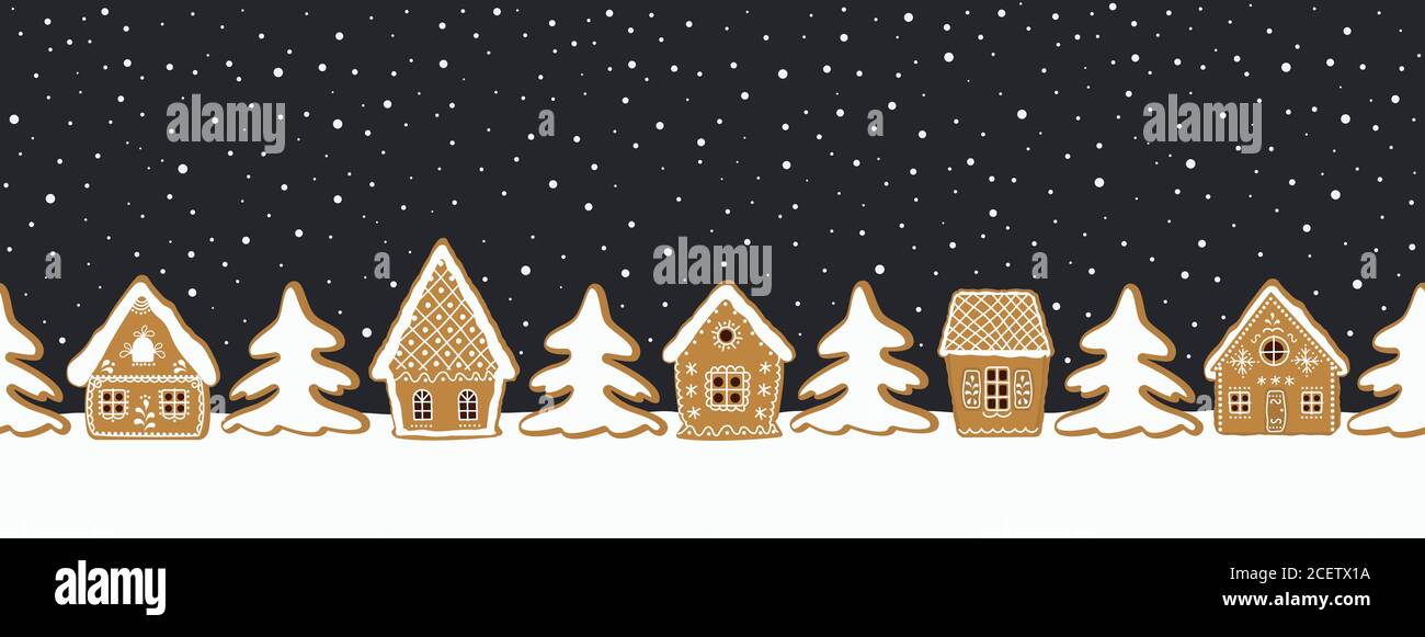 Village of gingerbread houses Stock Vector Images - Alamy