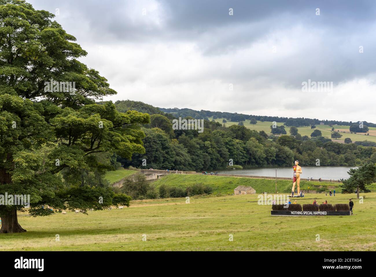 Scenic landscape at Yorkshire Sculpture Park with Damien Hurst ...