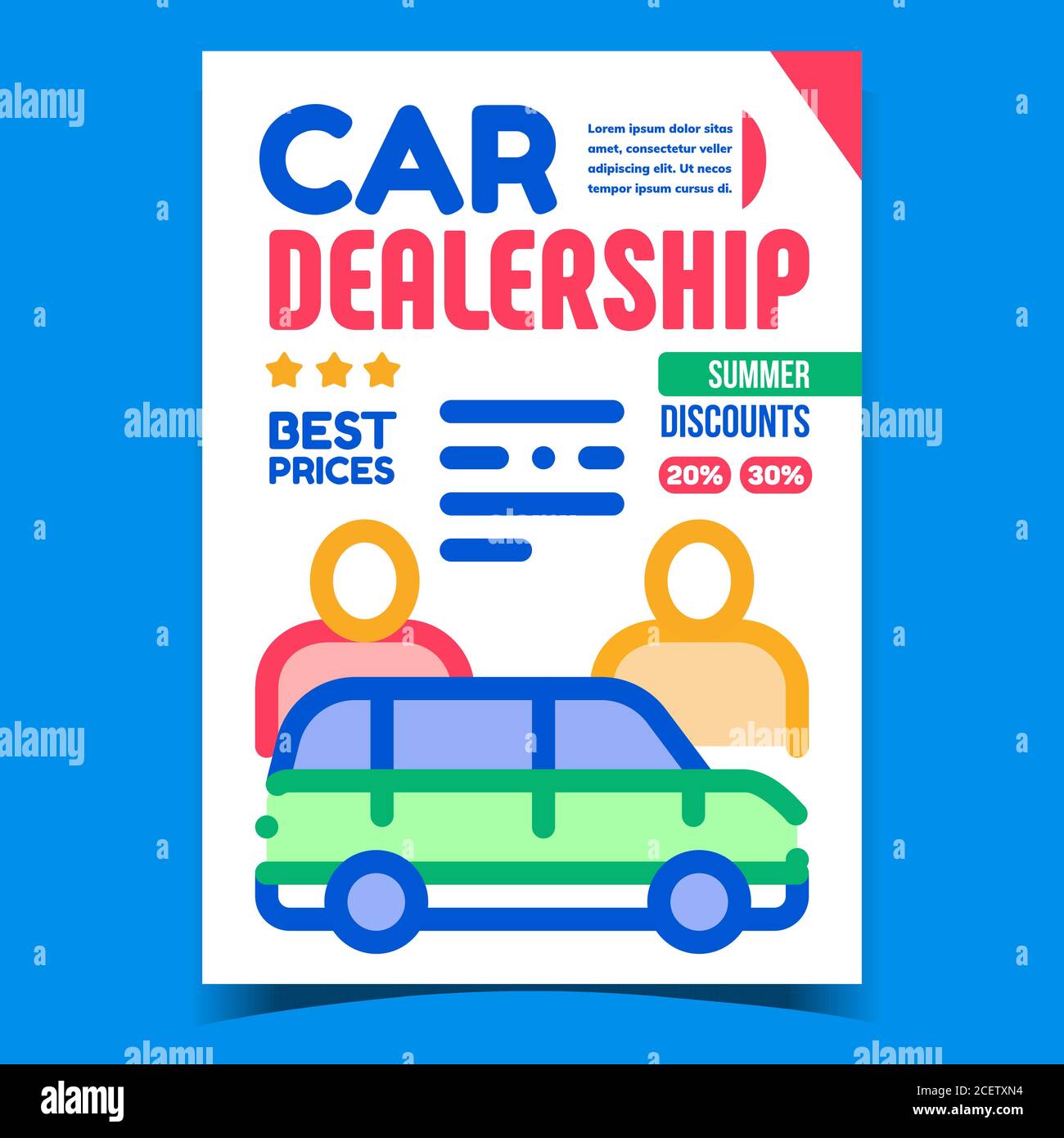 Car Dealership Creative Advertising Banner Vector Stock Vector Image ...
