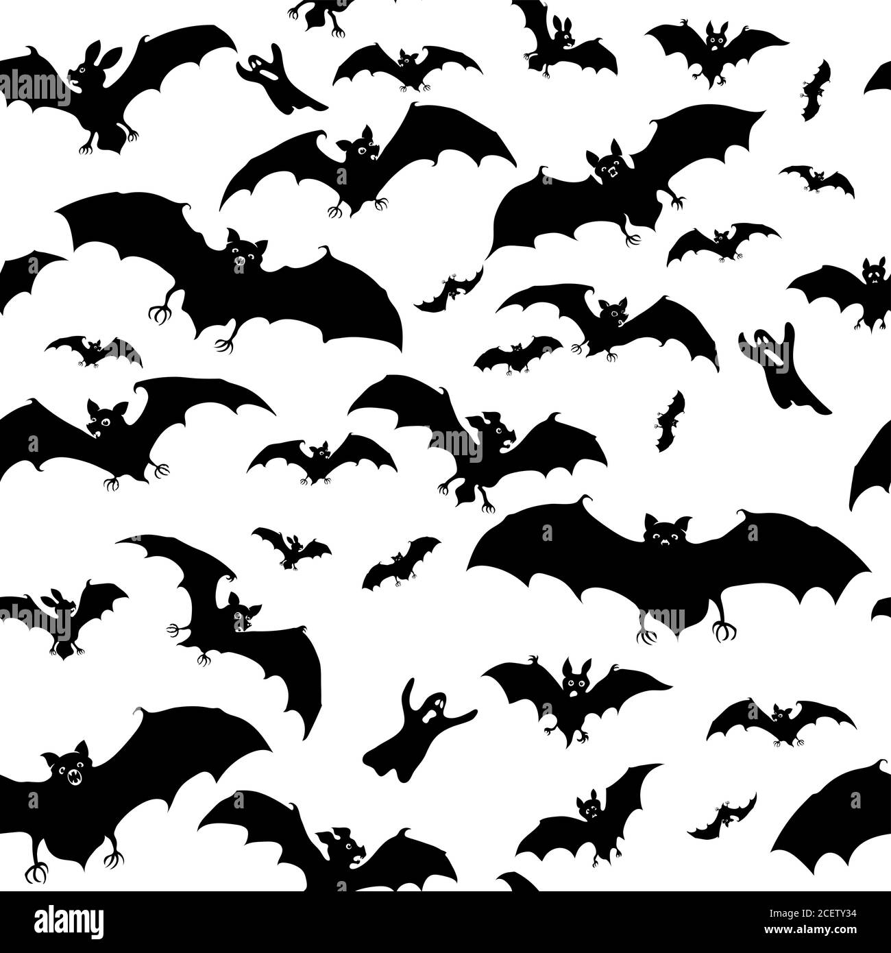 Bat, bat in flight, in motion, in different positions, vector ...