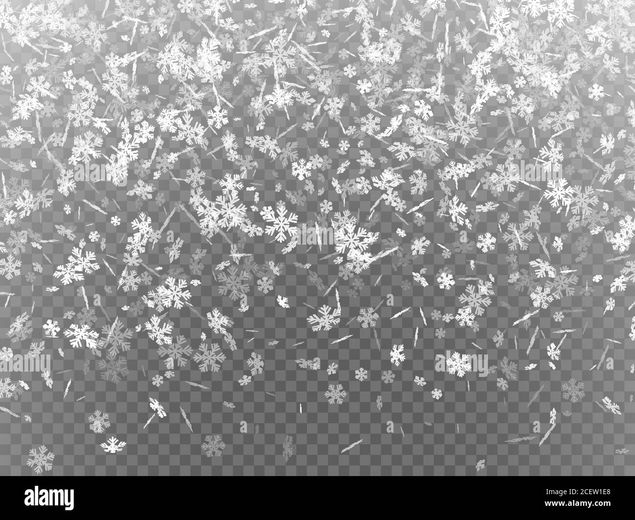 Falling snowflakes on transparent background Stock Vector Image & Art ...