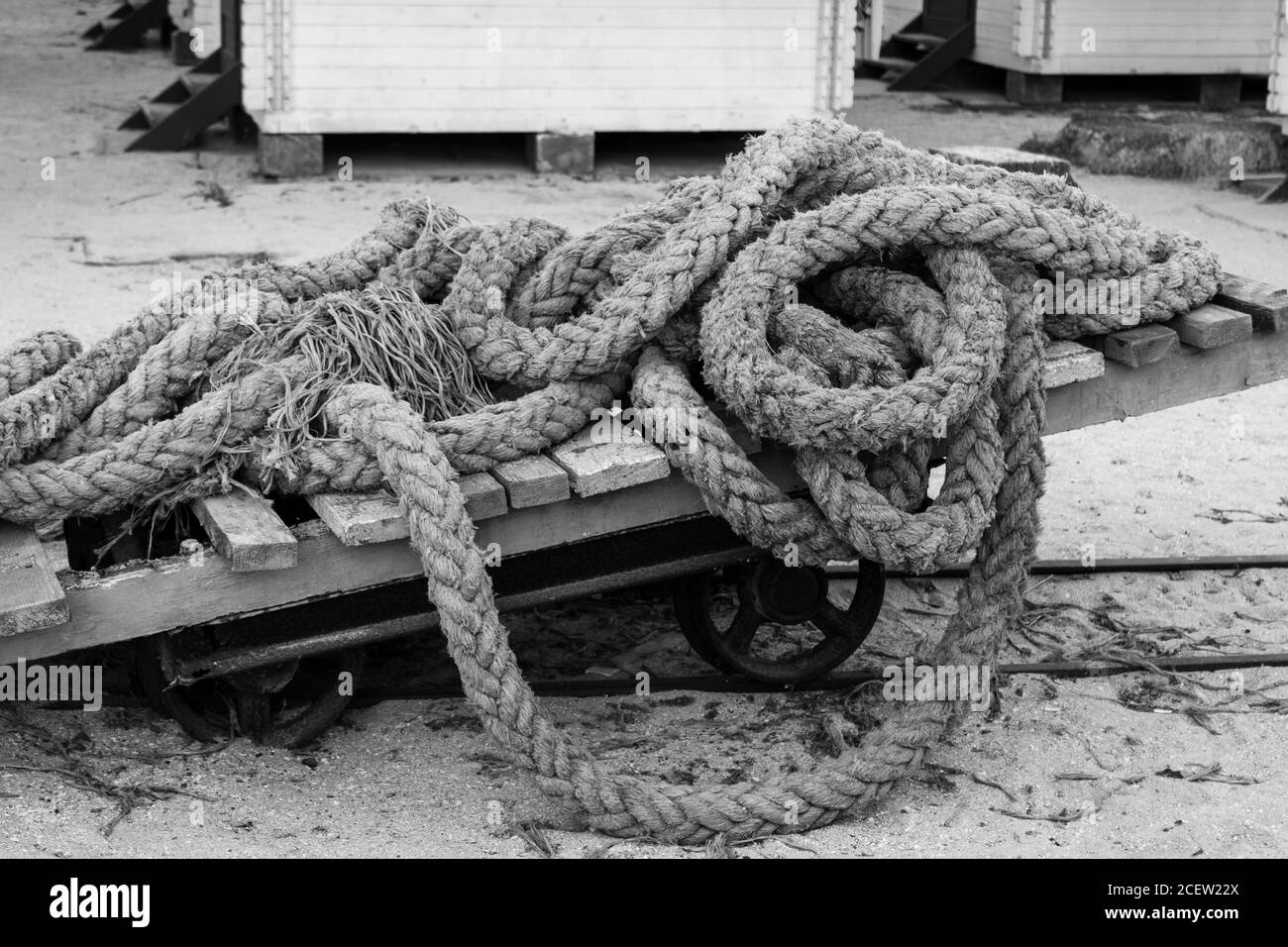 old used nautical ship rope Stock Photo - Alamy