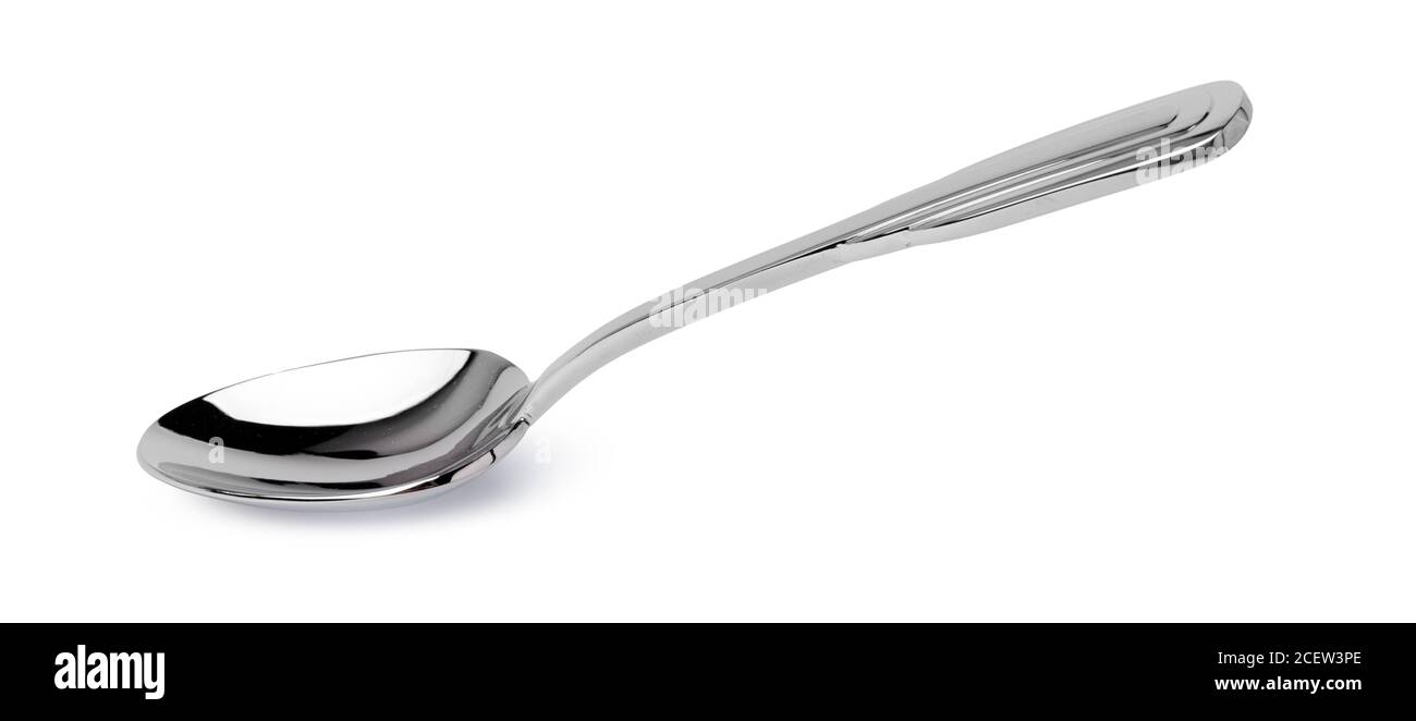 Metal steel spoon isolated on white background Stock Photo - Alamy