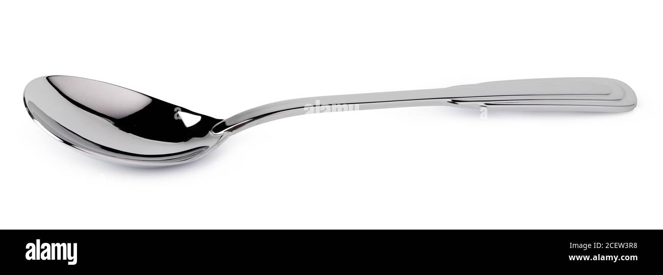 Metal steel spoon isolated on white background Stock Photo - Alamy