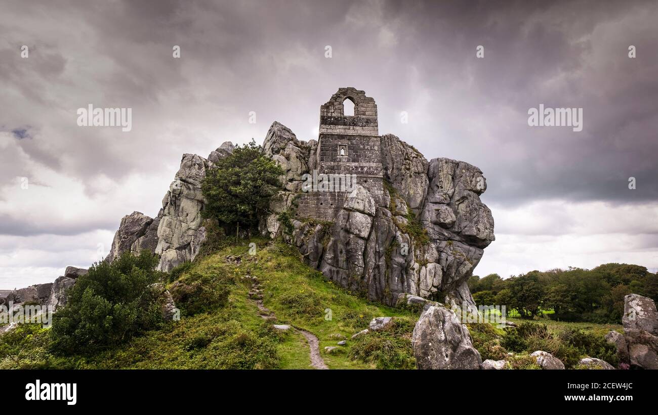 A panoramic image of the ruins of the atmospheric 15th century Roche ...