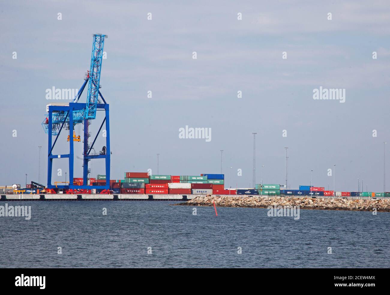Crane and containers in Västra hamnen, Malmö. Photo Jeppe Gustafsson ...