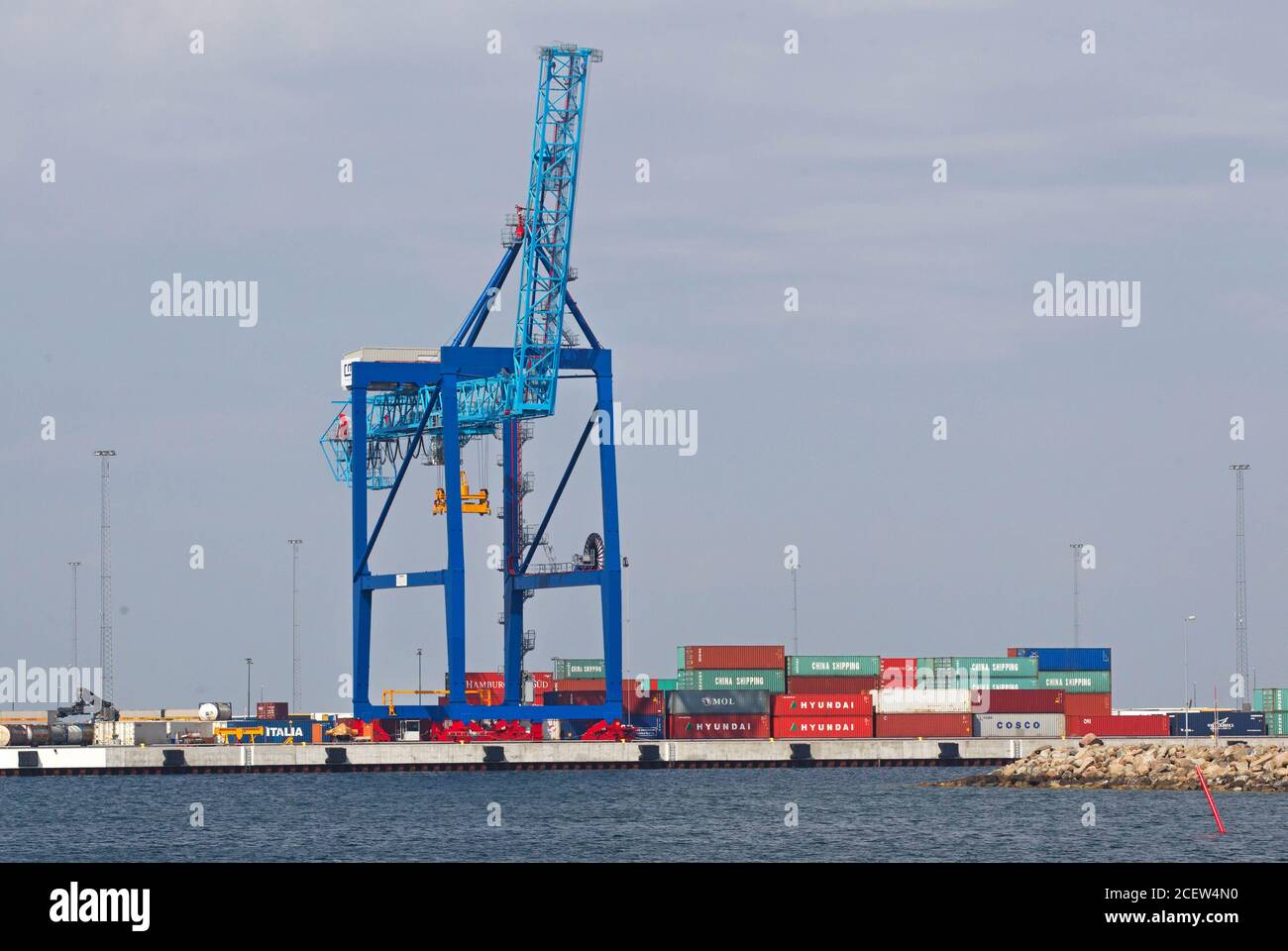 Crane and containers in Västra hamnen, Malmö. Photo Jeppe Gustafsson ...
