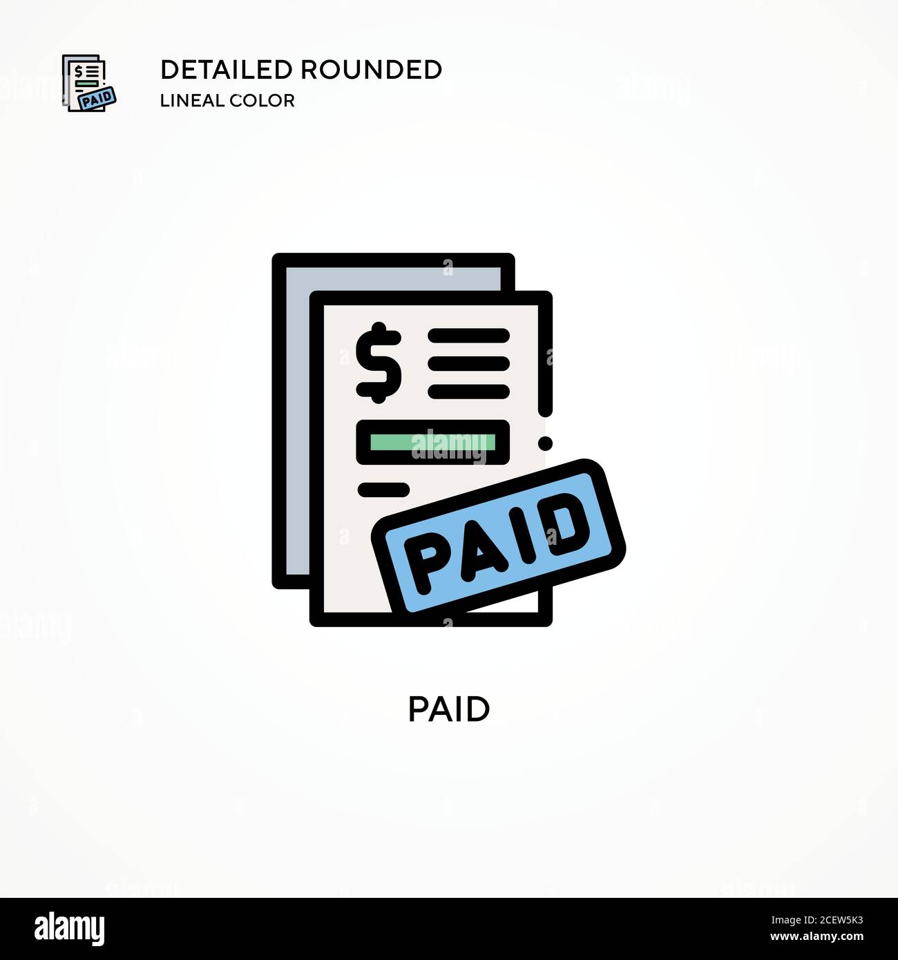 Paid vector icon. Modern vector illustration concepts. Easy to edit and ...