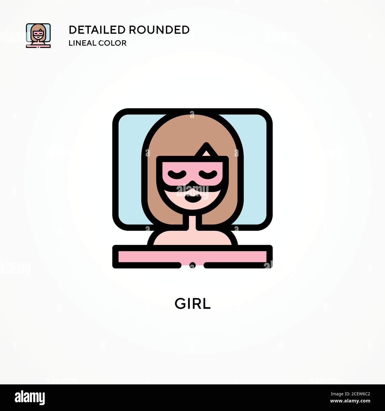 Girl vector icon. Modern vector illustration concepts. Easy to edit and ...