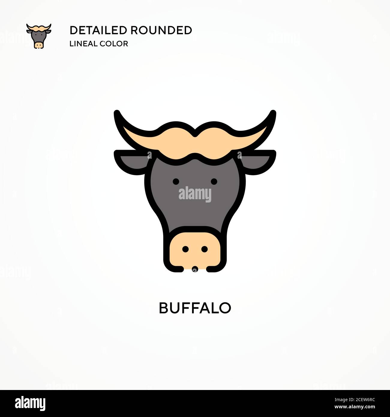 Buffalo vector icon. Modern vector illustration concepts. Easy to edit ...