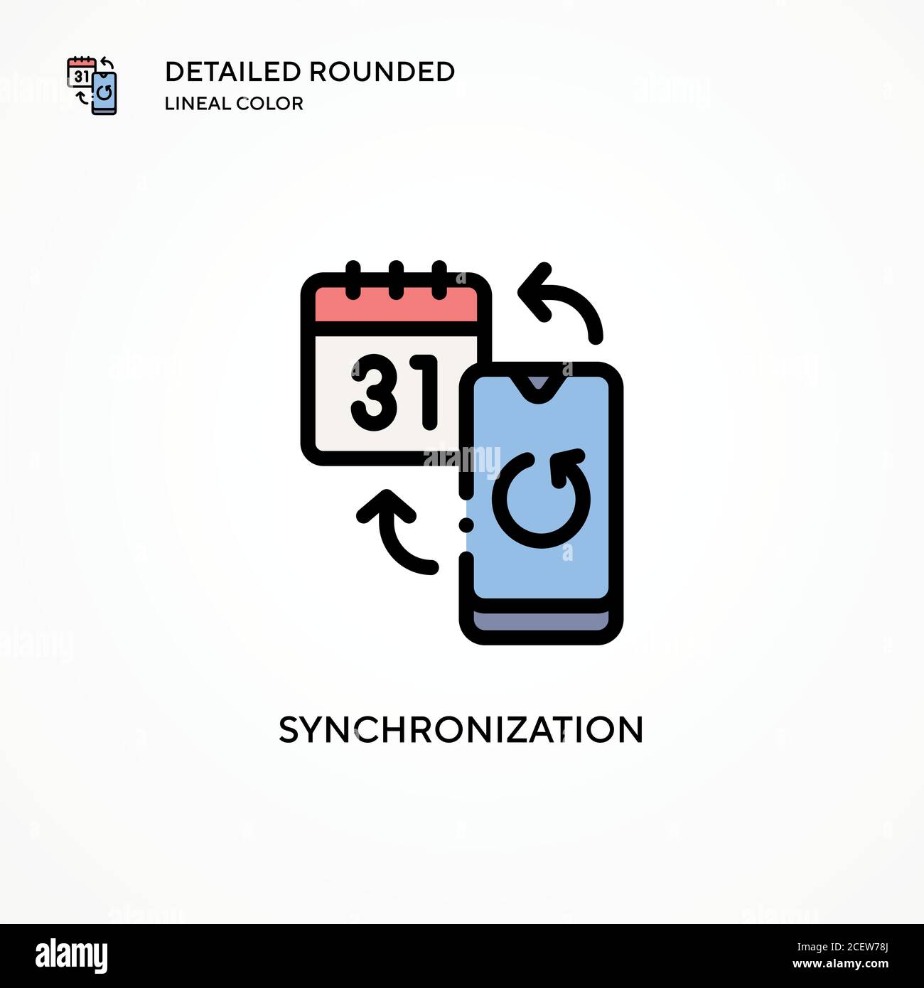 Synchronization vector icon. Modern vector illustration concepts. Easy ...