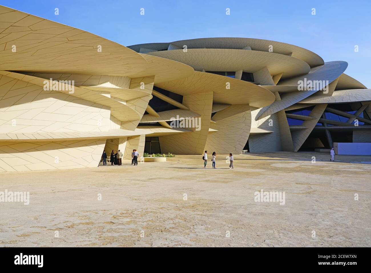 DOHA, QATAR -12 DEC 2019- View of the new National Museum of Qatar ...