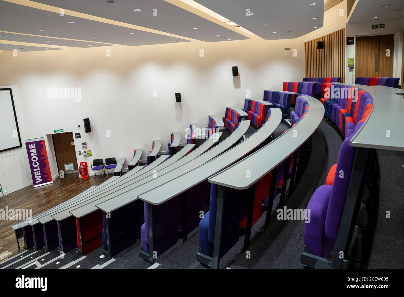 Empty lecture hall interior view at university ready for new students ...