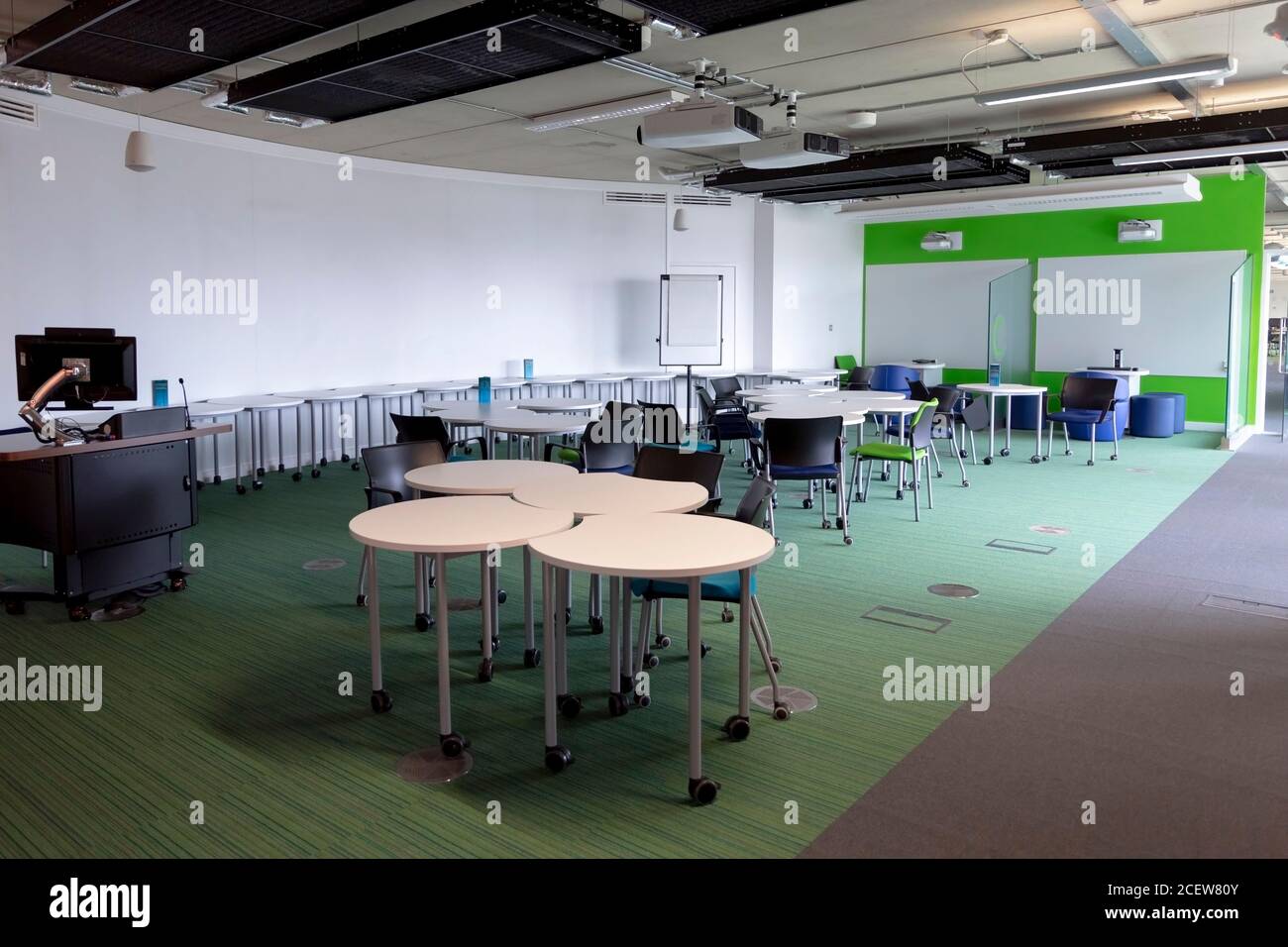 Empty school class lecture room interior view in university ready for ...