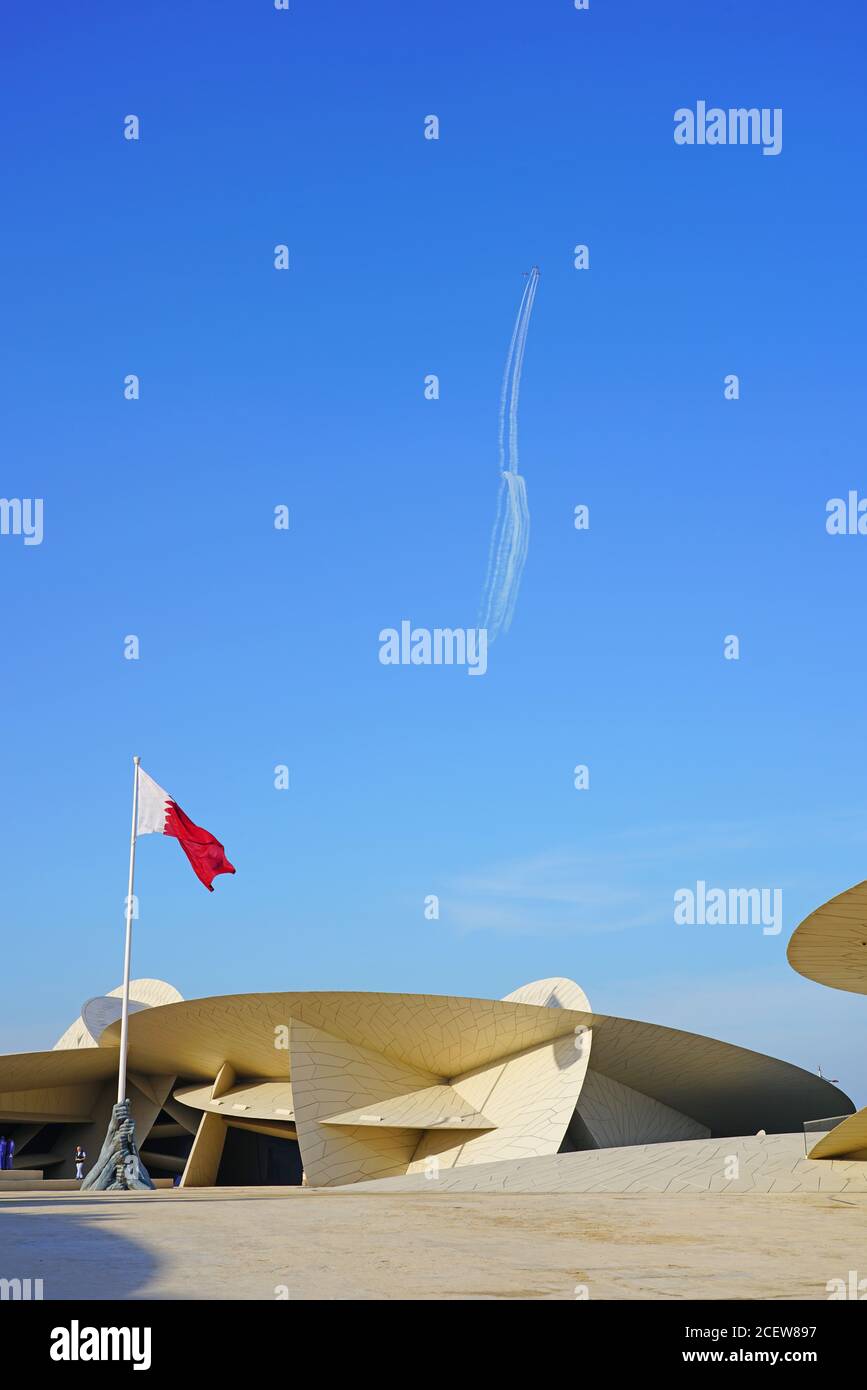 DOHA, QATAR -12 DEC 2019- View of the new National Museum of Qatar ...
