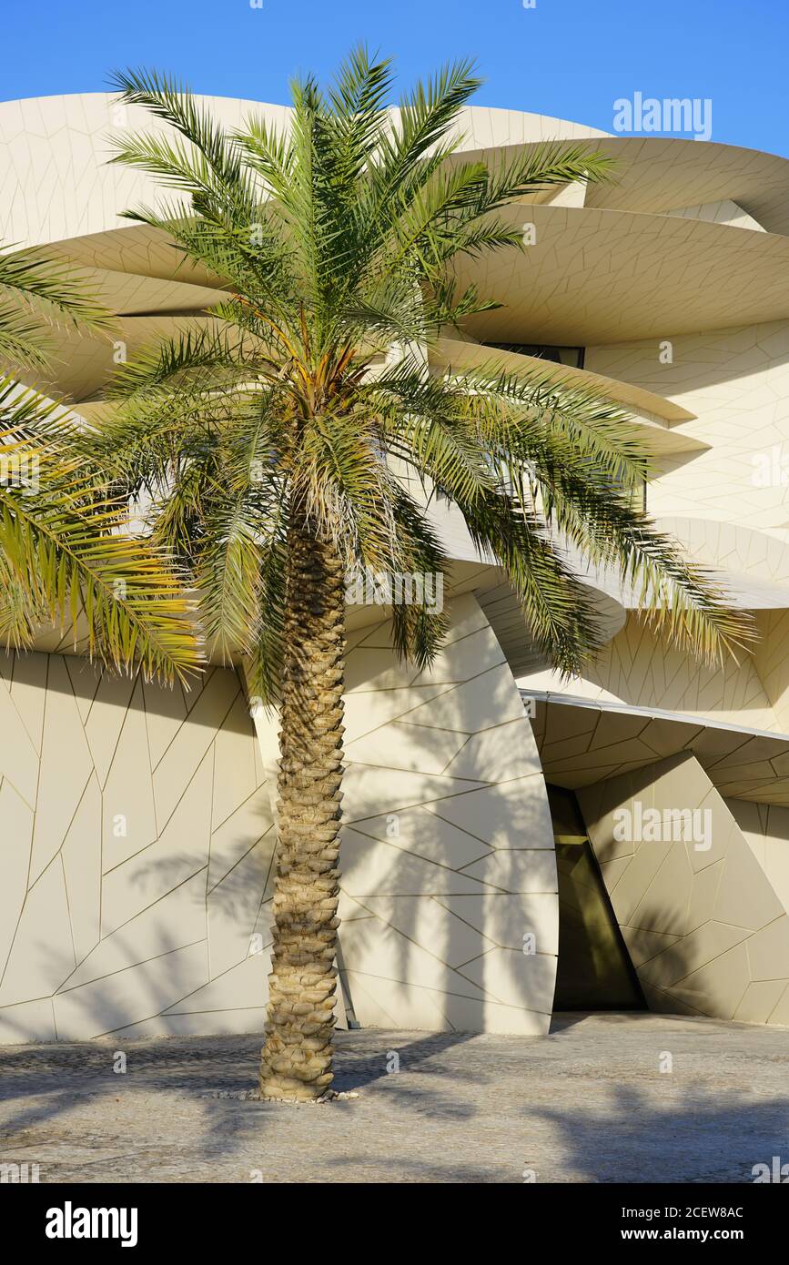 DOHA, QATAR -12 DEC 2019- View of the new National Museum of Qatar ...