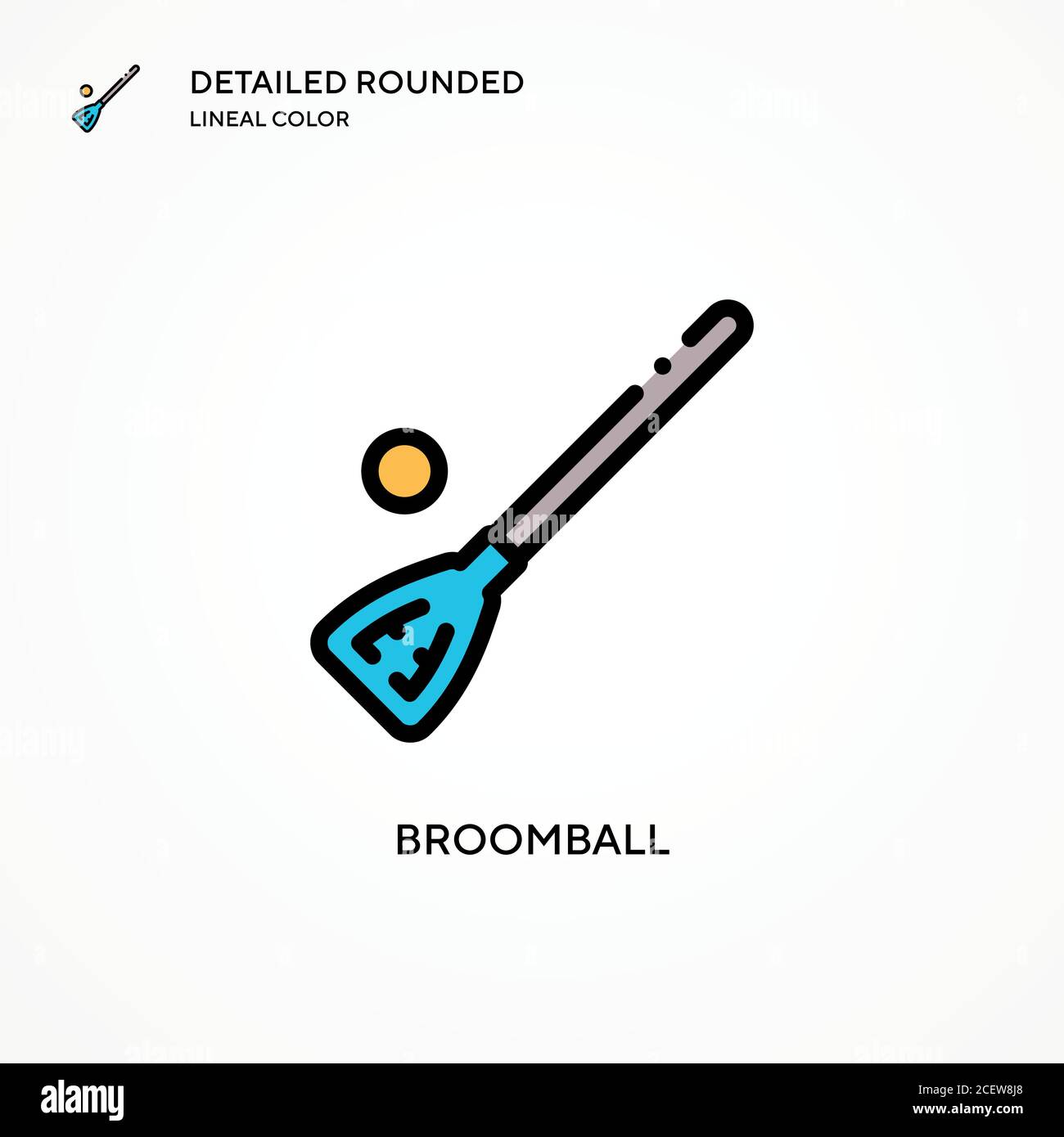 Broomball vector icon. Modern vector illustration concepts. Easy to ...