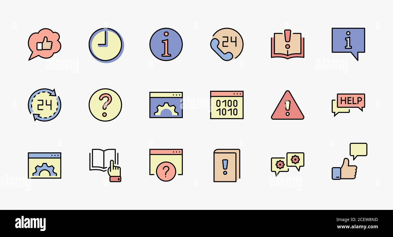 Set of Help And Support Vector Line Icons. Contains such Icons as ...