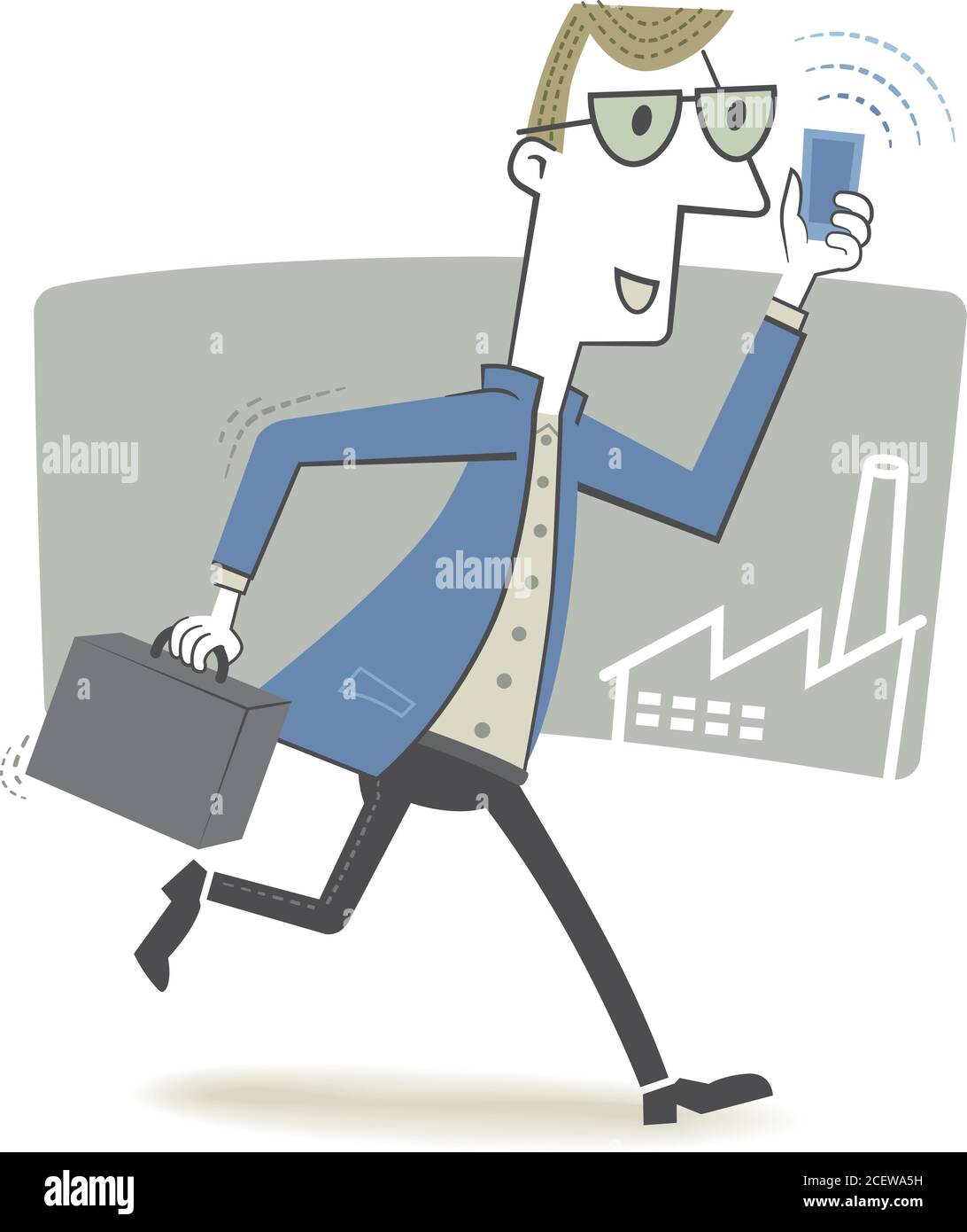 Man running on mobile phone Stock Vector Images - Alamy