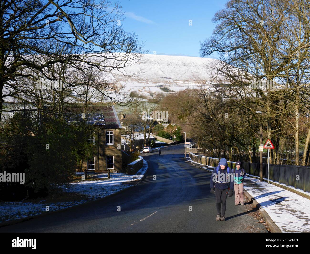A wintry day at Barley, Lancashire. Pendle Hill is in the distance ...