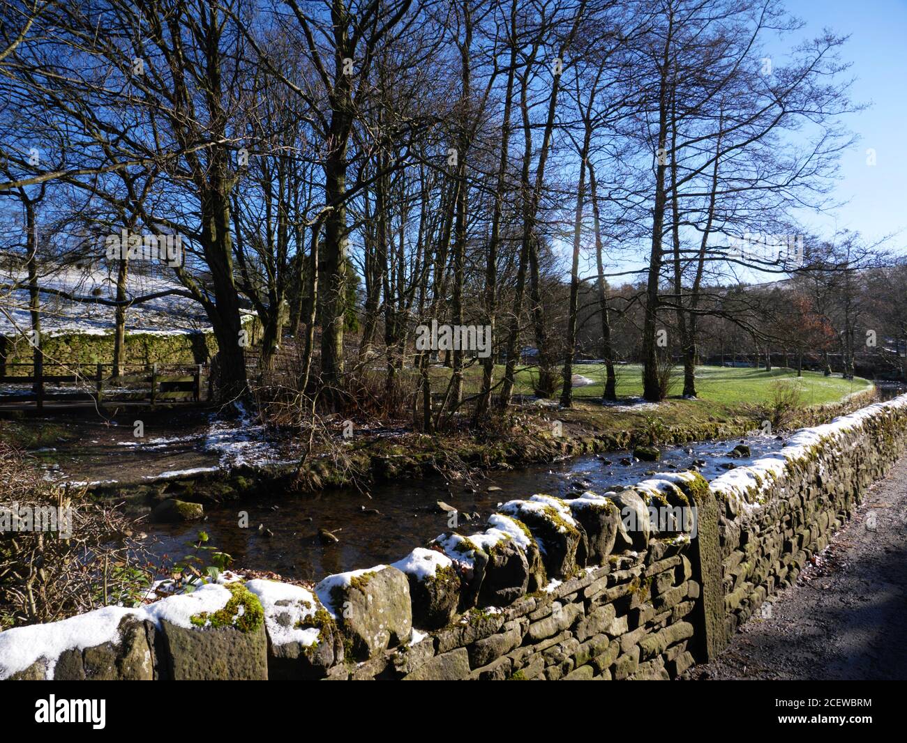 Pendle Water flows through Barley, Lancashire. Winter Stock Photo - Alamy