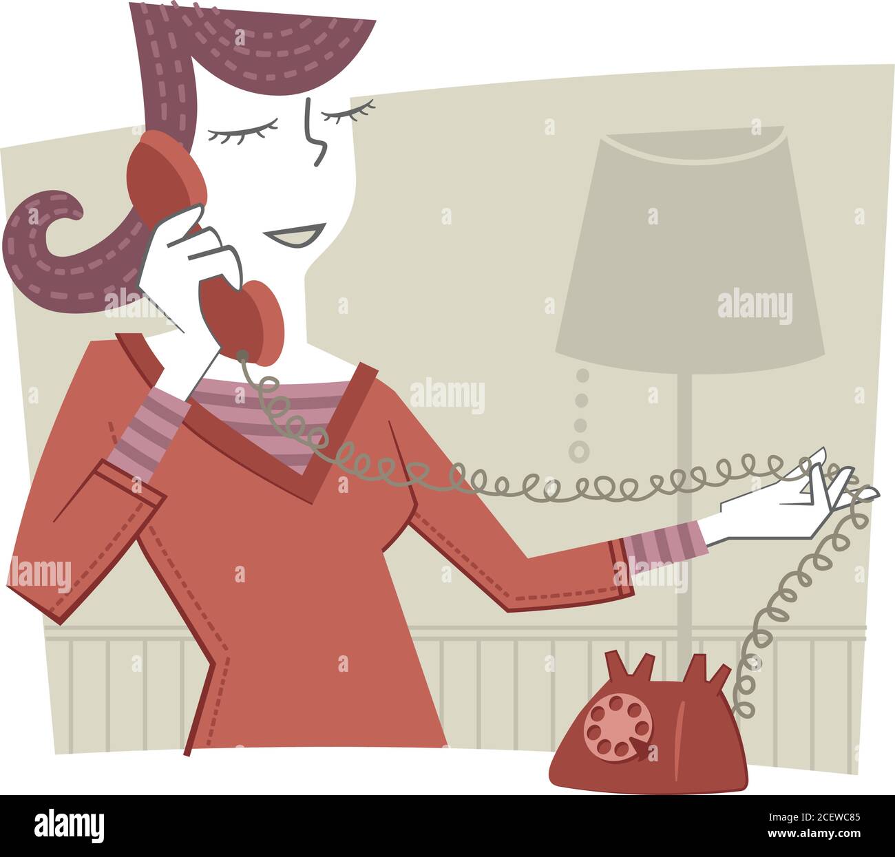 Cartoon retro telephone Cut Out Stock Images & Pictures - Alamy