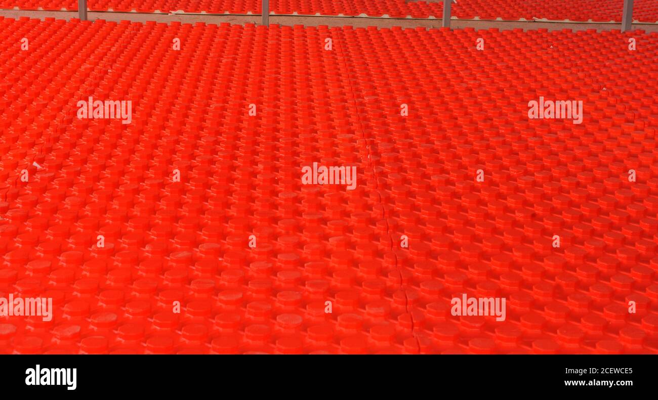 red Polystyrene thermal insulation on a floor image Stock Photo - Alamy