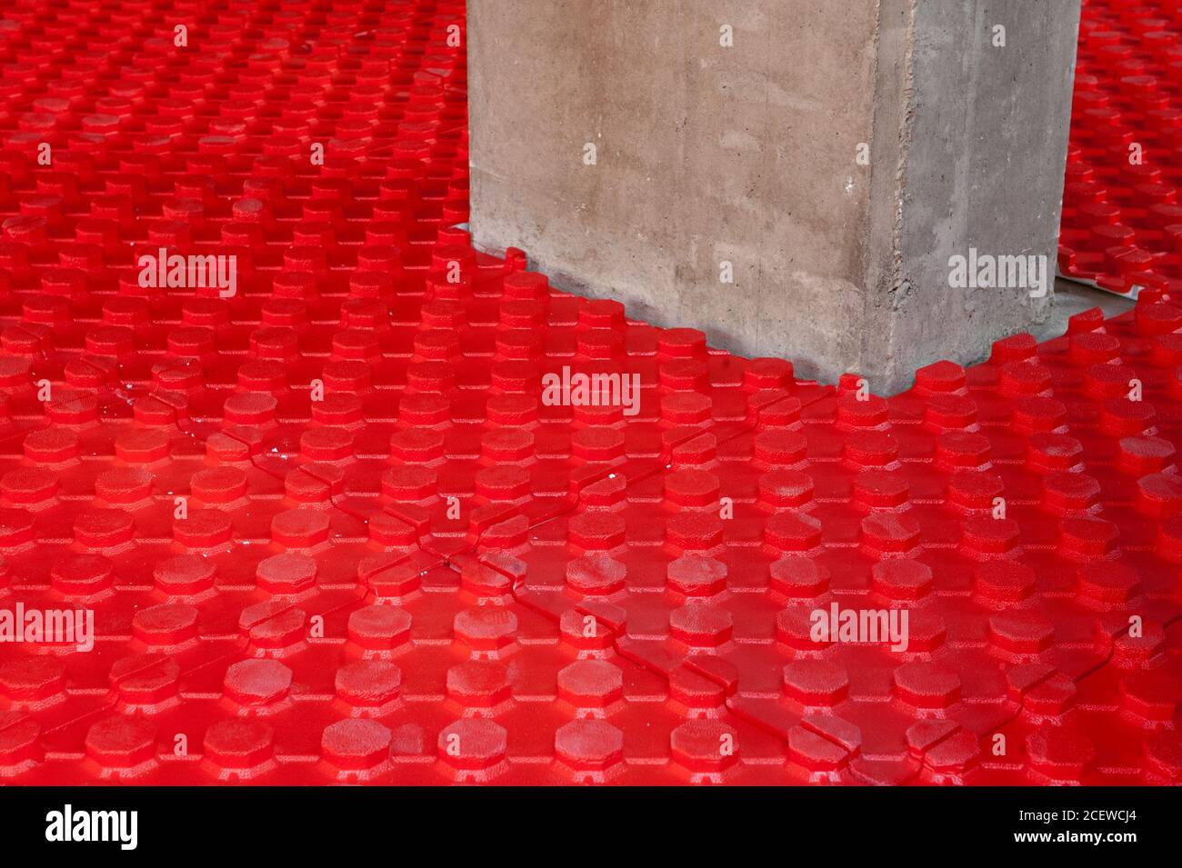 red Polystyrene thermal insulation on a floor image Stock Photo - Alamy
