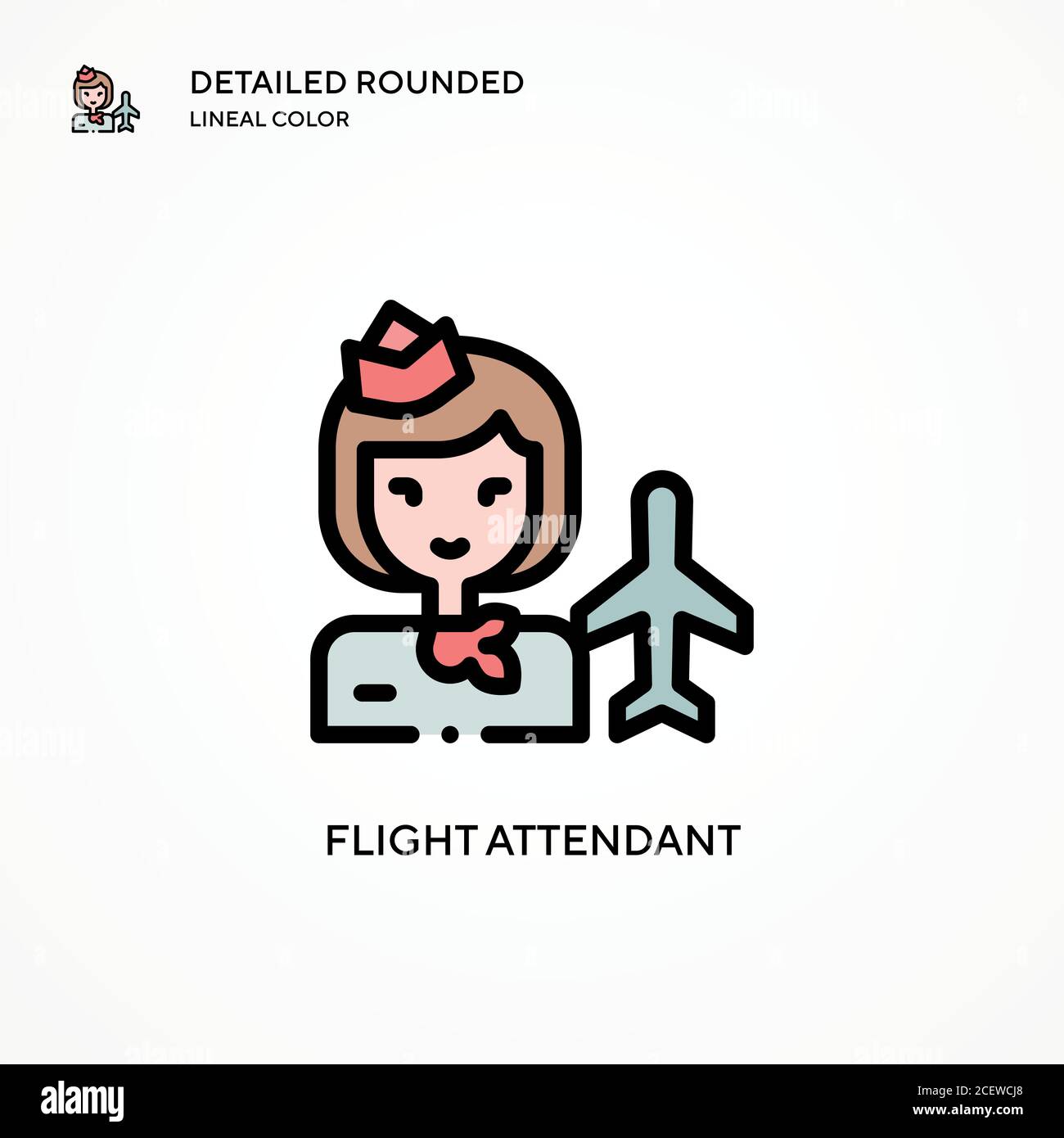 Flight attendant vector icon. Modern vector illustration concepts. Easy ...
