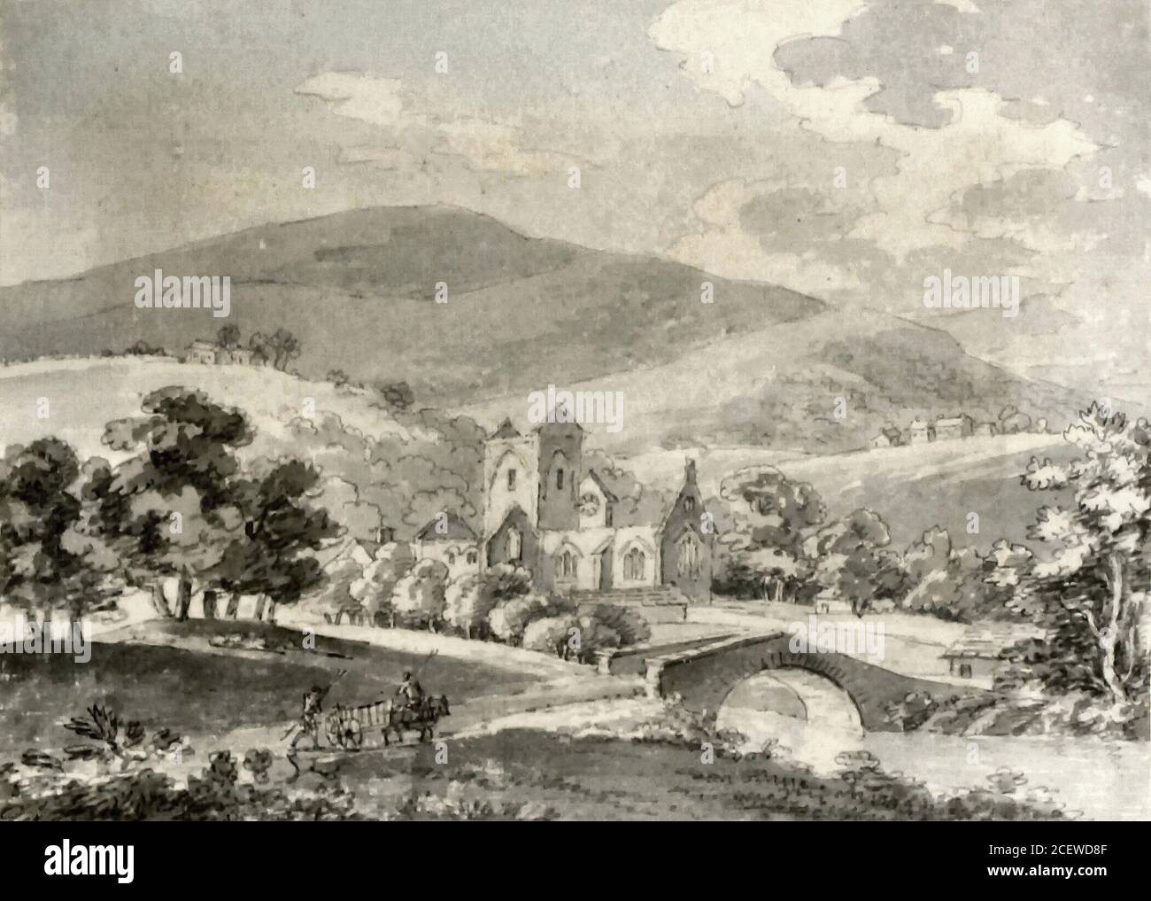 Austin Samuel - Landscape in Yorkshire with Distant View of Richmond ...