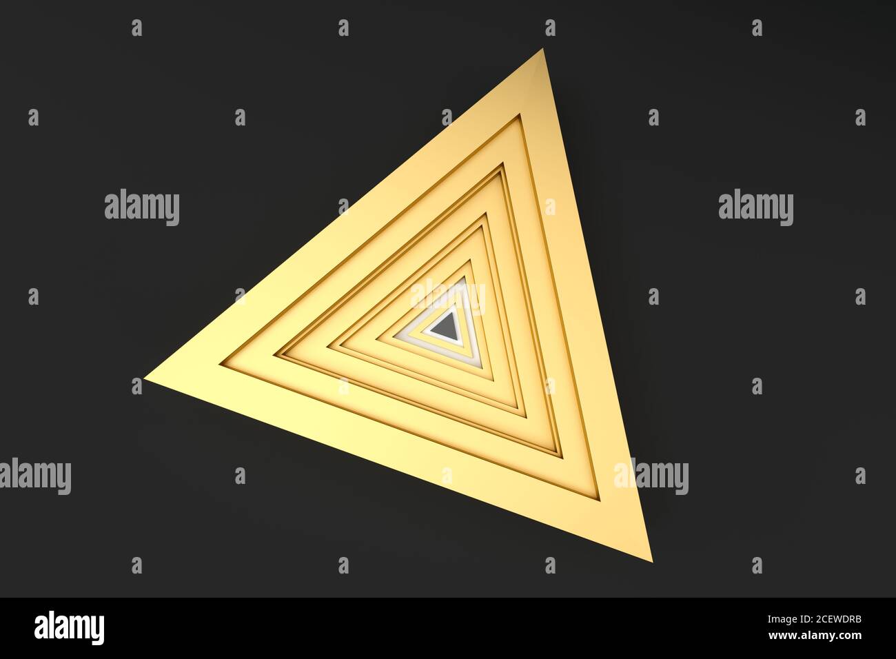 Polished triangle metal frame, 3d rendering. Computer digital drawing ...