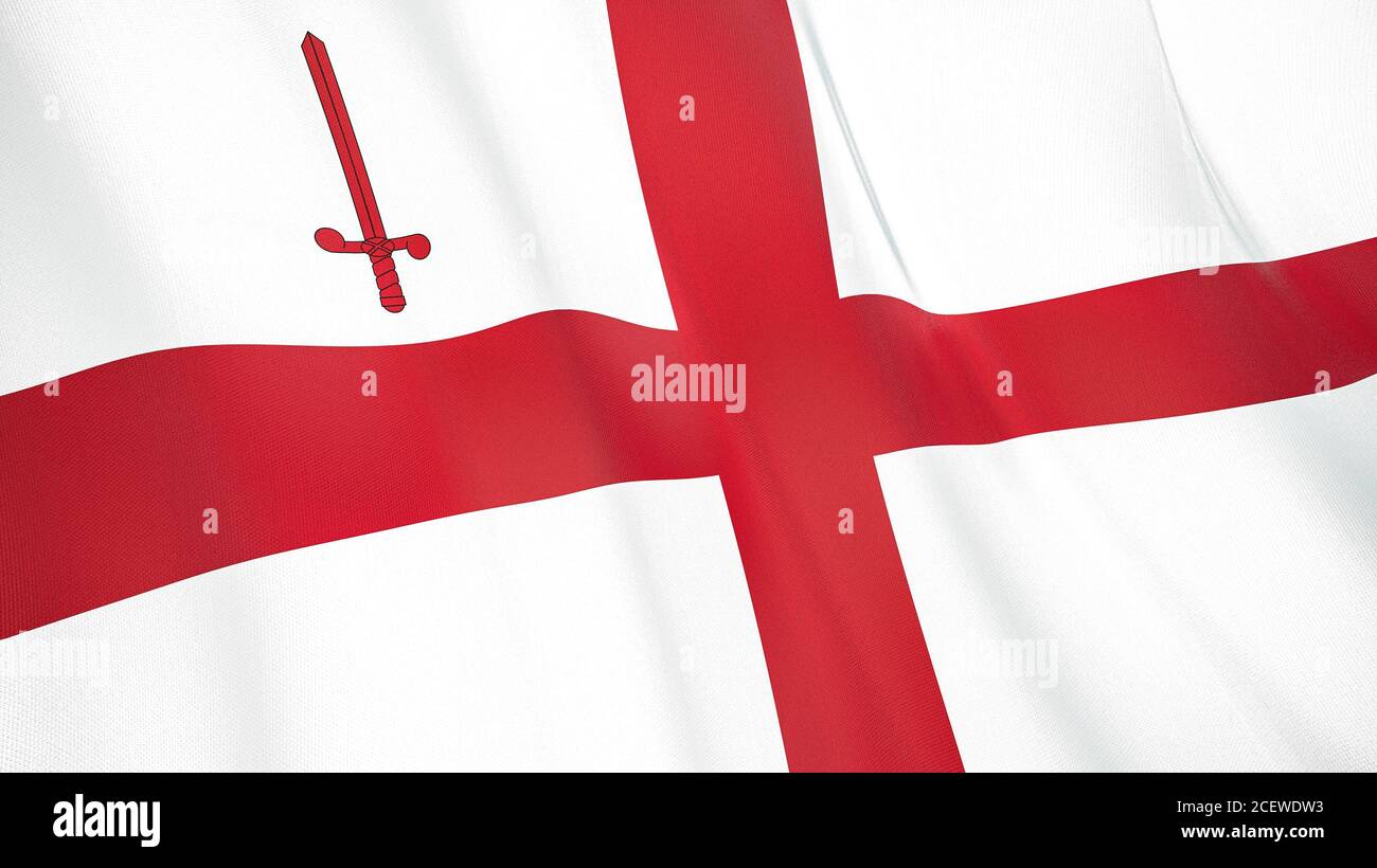Fluttering flag of London City. England. United Kingdom. High-quality ...