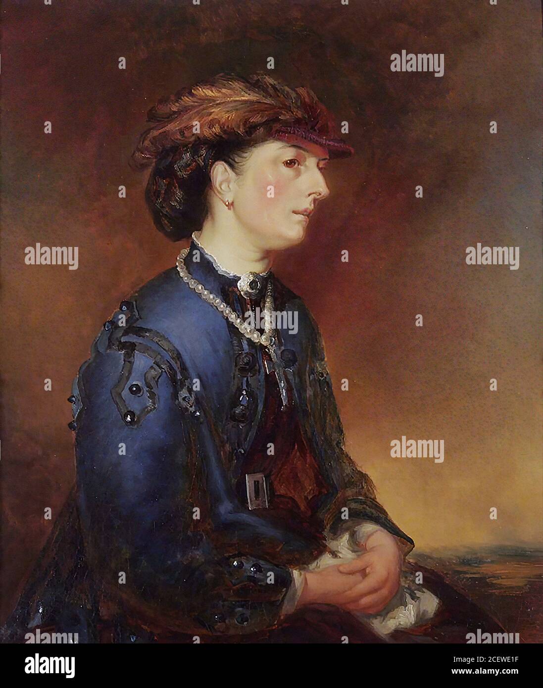 Baines Henry - Mrs Henry Baines - British School - 19th Century Stock ...