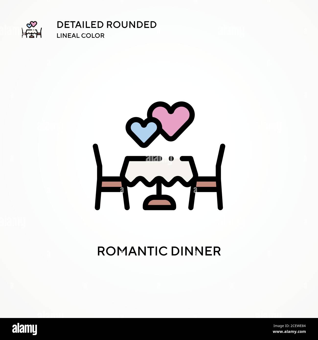 Romantic dinner vector icon. Modern vector illustration concepts. Easy ...