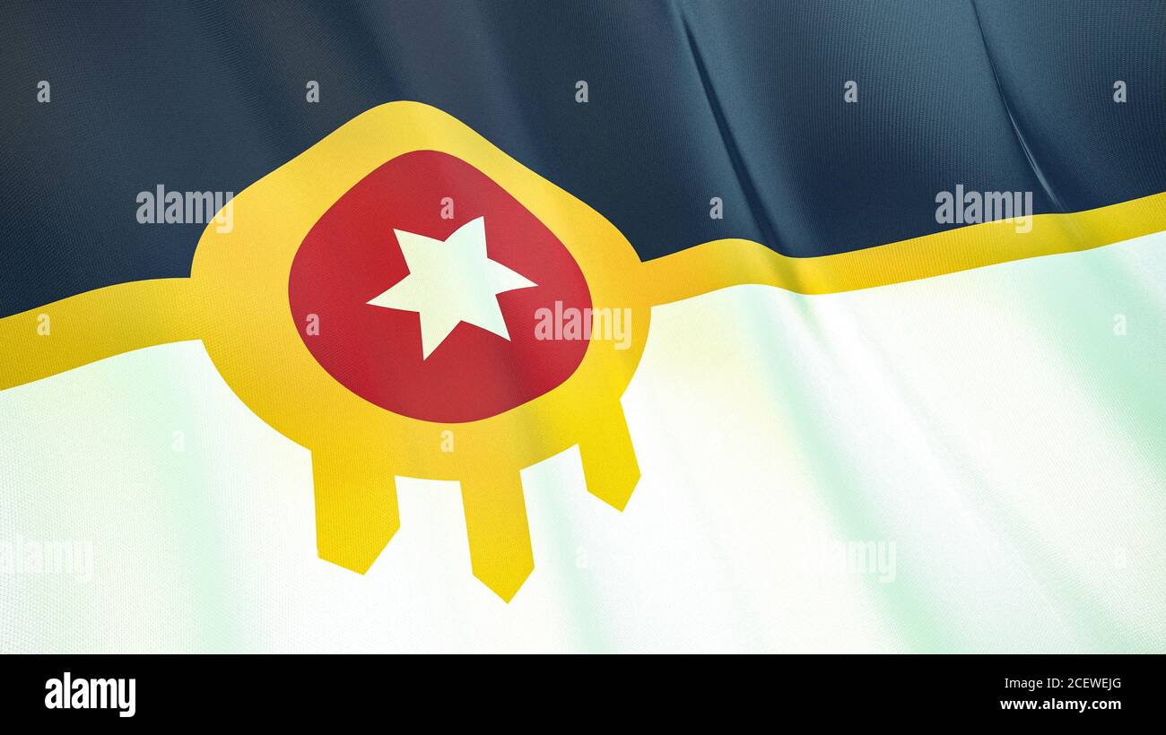 Fluttering flag of Tulsa City. Oklahoma. United States. High-quality ...