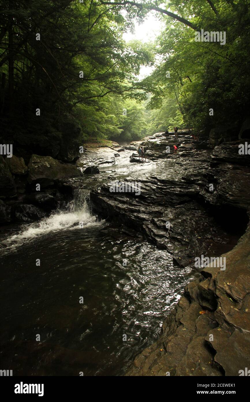 Ohiopyle State Park, PA, USA. The natural water slides of Meadow Run ...